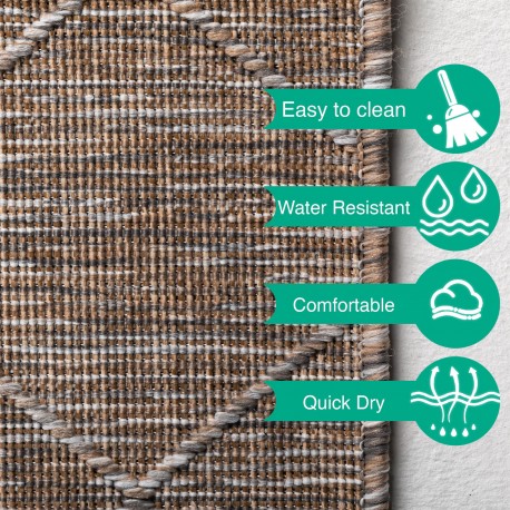 Zagora Udendørs tæppe Rhombus - Beige