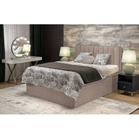 ASENTO 160x200 seng - lys Beige - Kontinentalseng med opbevaring