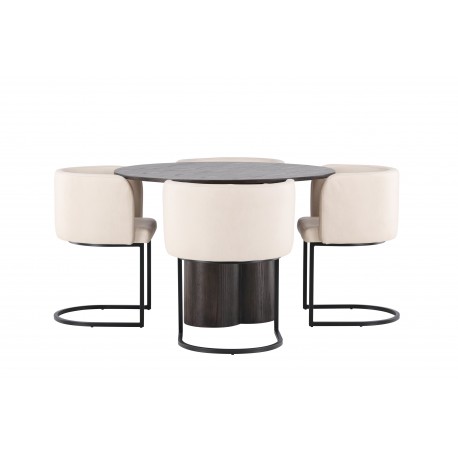 Olivia Rund Spisebordssæt - Moderne Mocca Design
