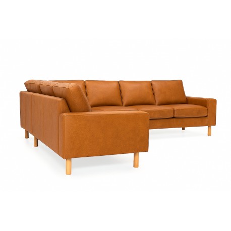 Hjort Knudsen Padborg Læderhjørnesofa