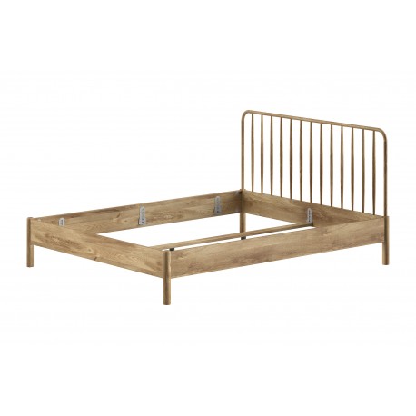 Seng 160x200 i eg med spindelgavl – Olive